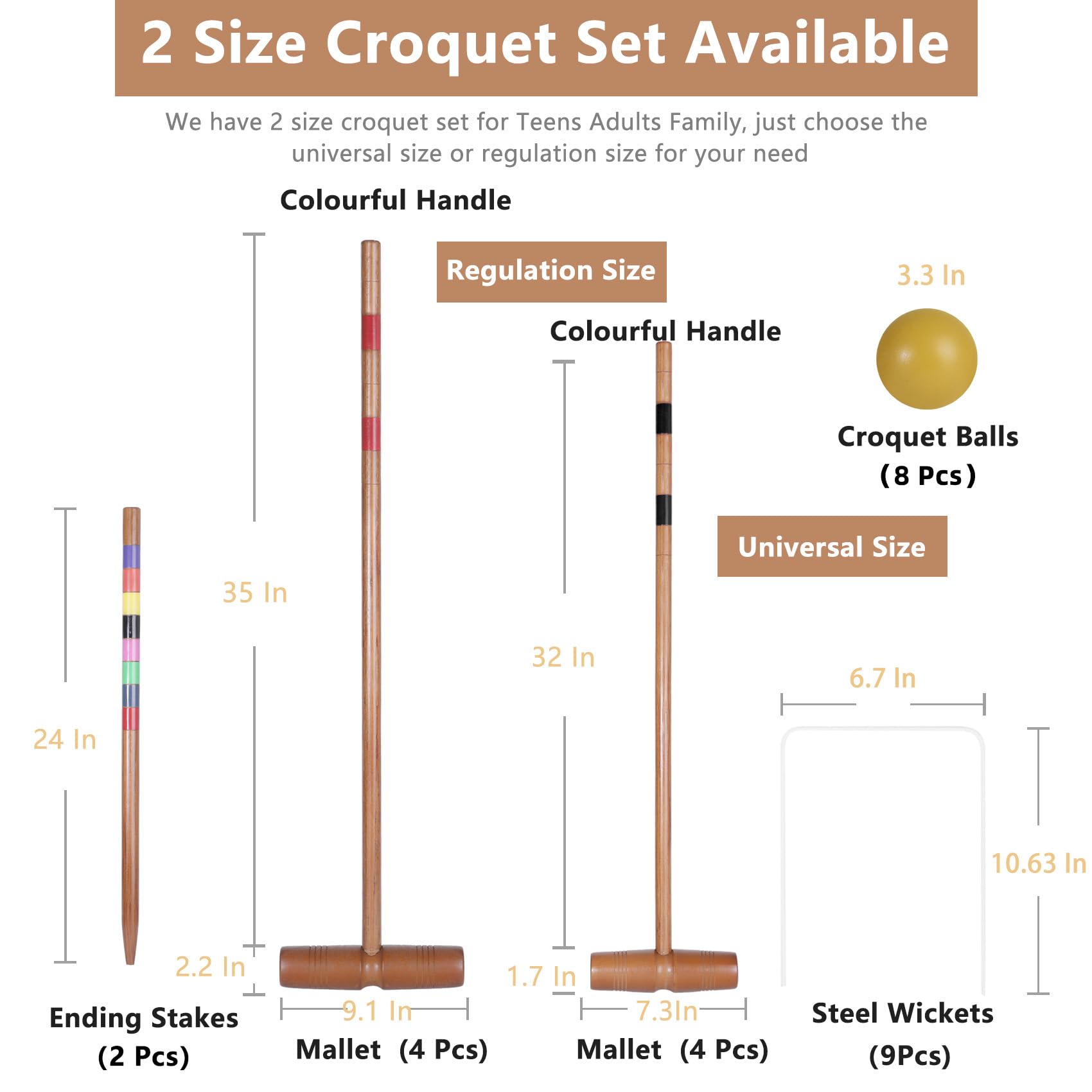 Snapklik.com : SpeedArmis Brown Croquet Set For Adults - 8 Players ...