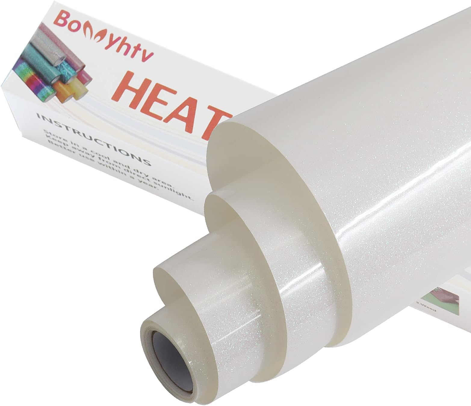 Amazon.com: MerryMade White Glitter Heat Transfer Vinyl 12" x 8 ft HTV ...