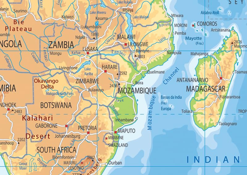 Map Of Physical Features Of Africa East Africa. Physical Features.