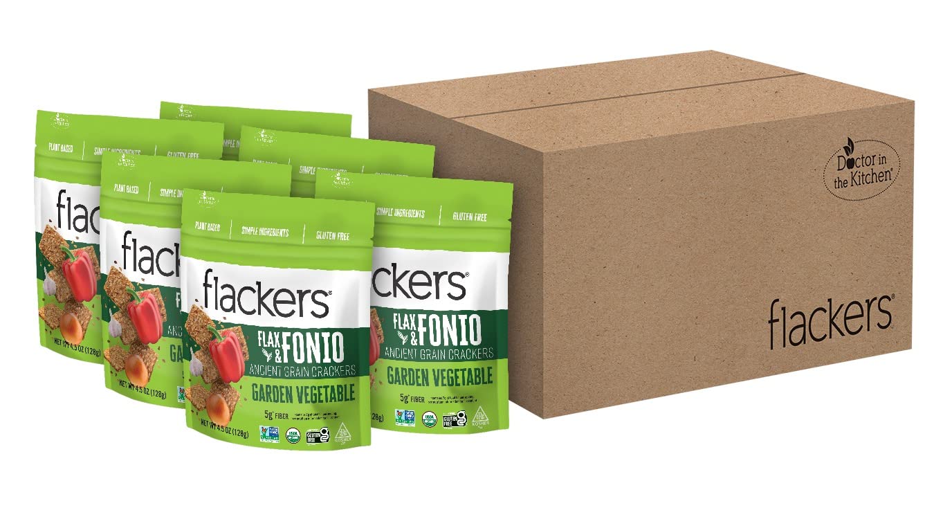 Amazon.com: Flackers Organic Garden Vegetable Flax & Fonio Ancient ...