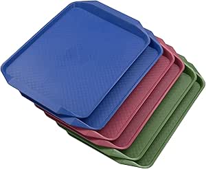 Amazon.com: Easymanie 6 Pack Rectangular Fast Food Serving Trays ...