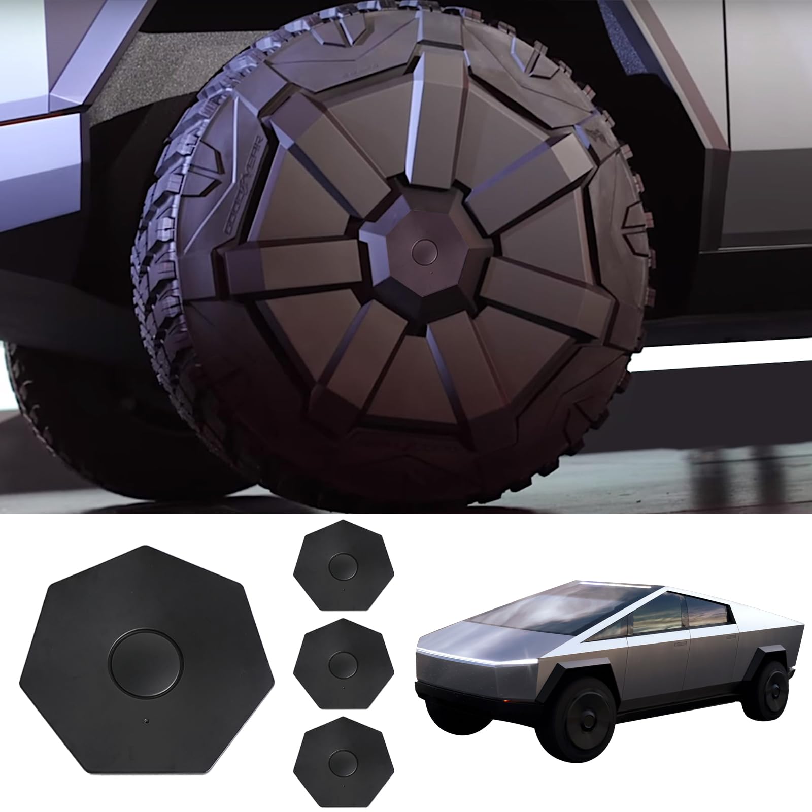 Amazon.com: 2023 2024Tesla Cybertruck Wheel Hub Center Caps,4pcs ...