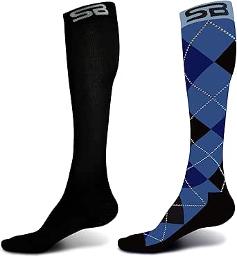 Amazon.com: SB SOX - 2 Pairs Compression Socks, Size Small (Solid Black ...