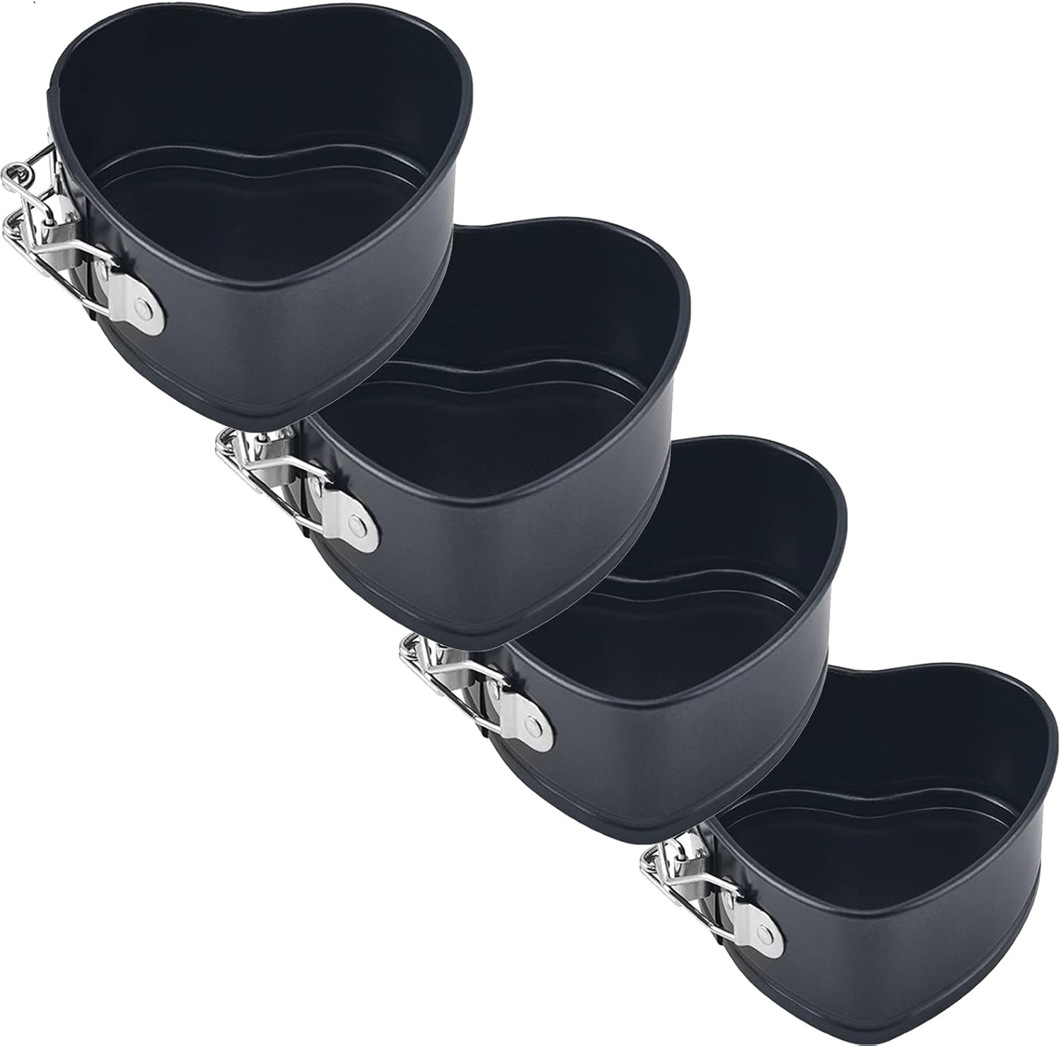 Amazon.com: GYOSHI Juego de 4 mini moldes para tartas de queso de acero ...
