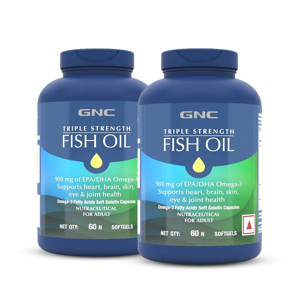 GNC Triple Strength Fish Oil Omega 3 Capsules for Men & Women | 60 ...