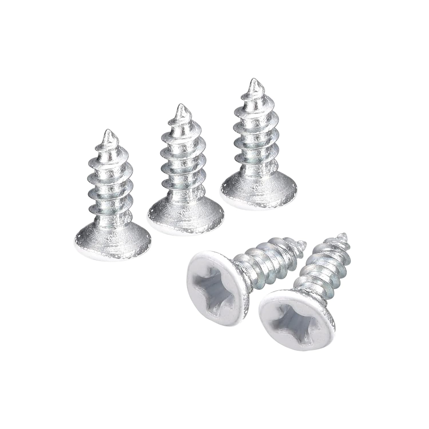 uxcell ST2x6mm White Screws Self Tapping Screws, 100pcs Flat Head ...