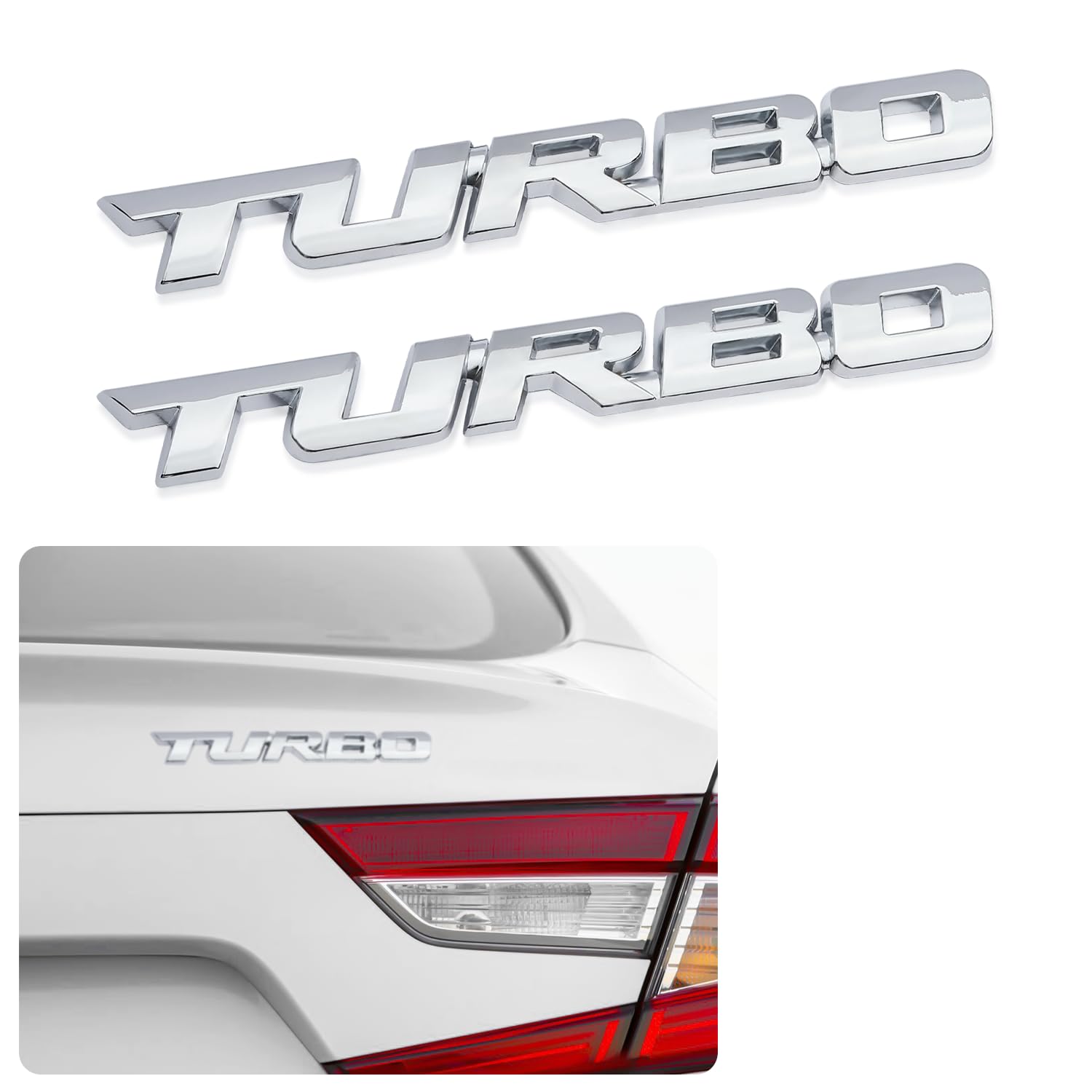 Amazon.com: 2PCS Turbo Letter Car Emblem,Metal Car Decals 3D Car ...