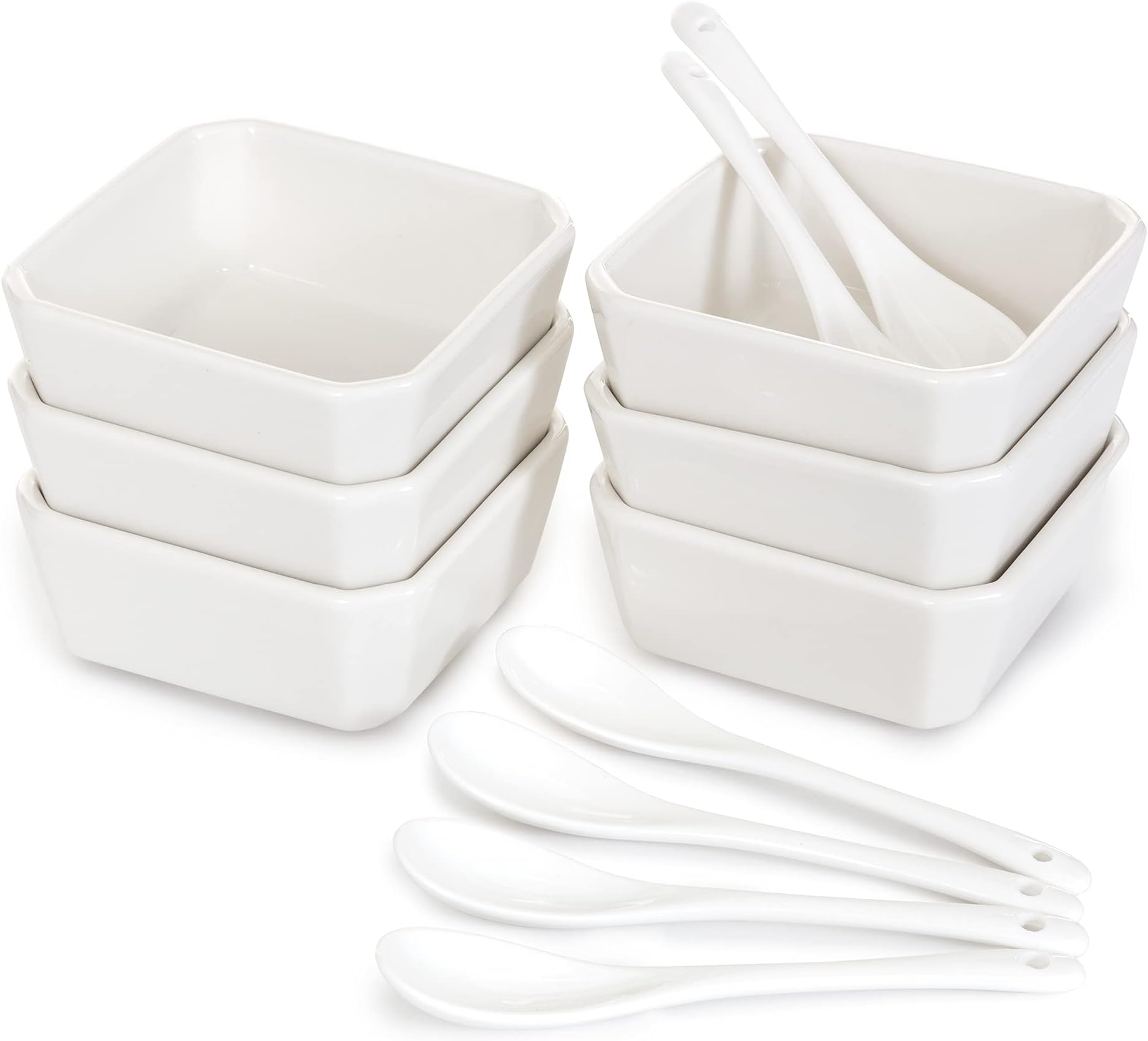 Amazon.com | FAMHH 6 Oz White Porcelain Serving Bowls Set – 6 Small ...
