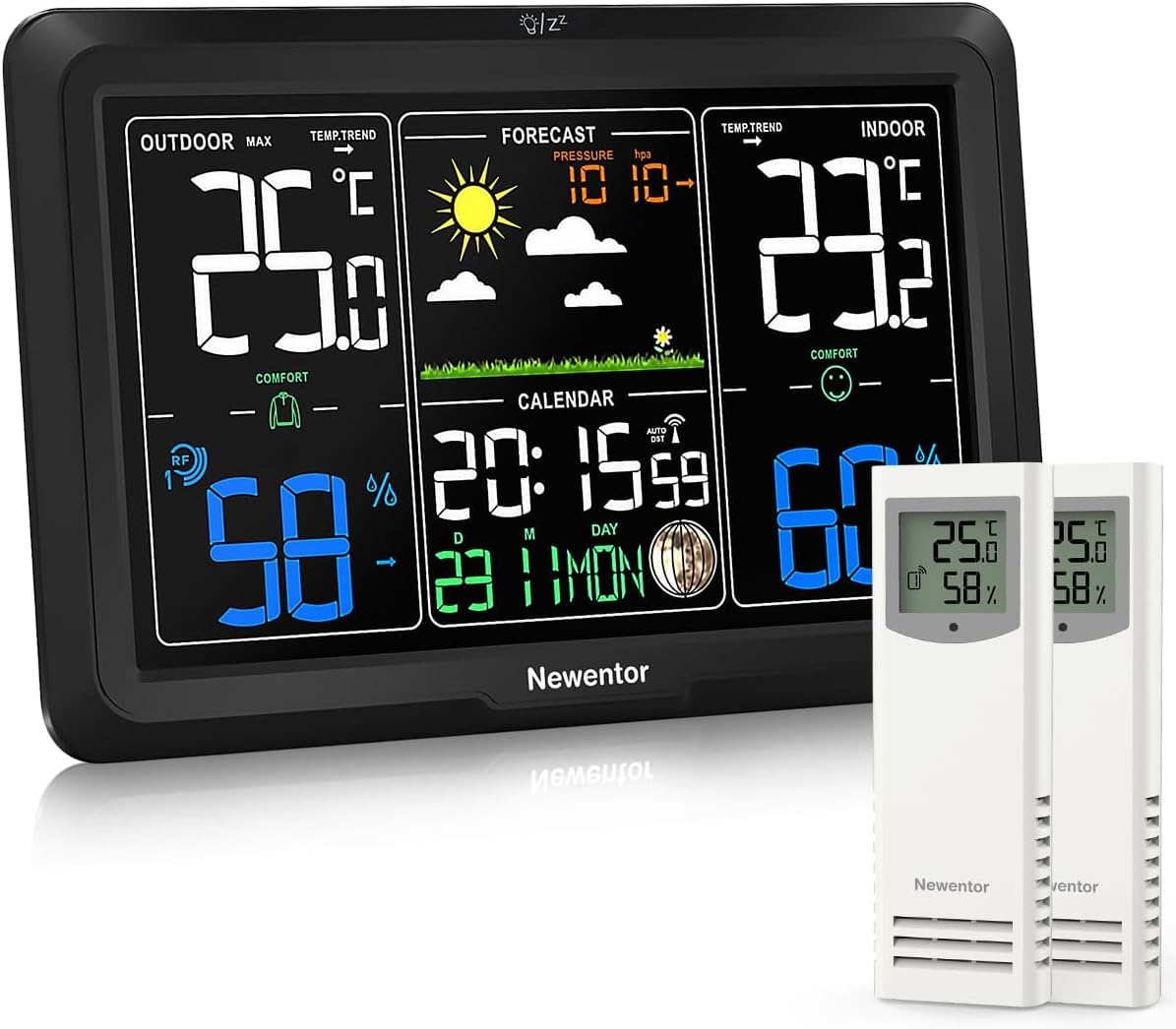 Amazon.com: Newentor Weather Station Wireless Indoor Outdoor with 2 ...