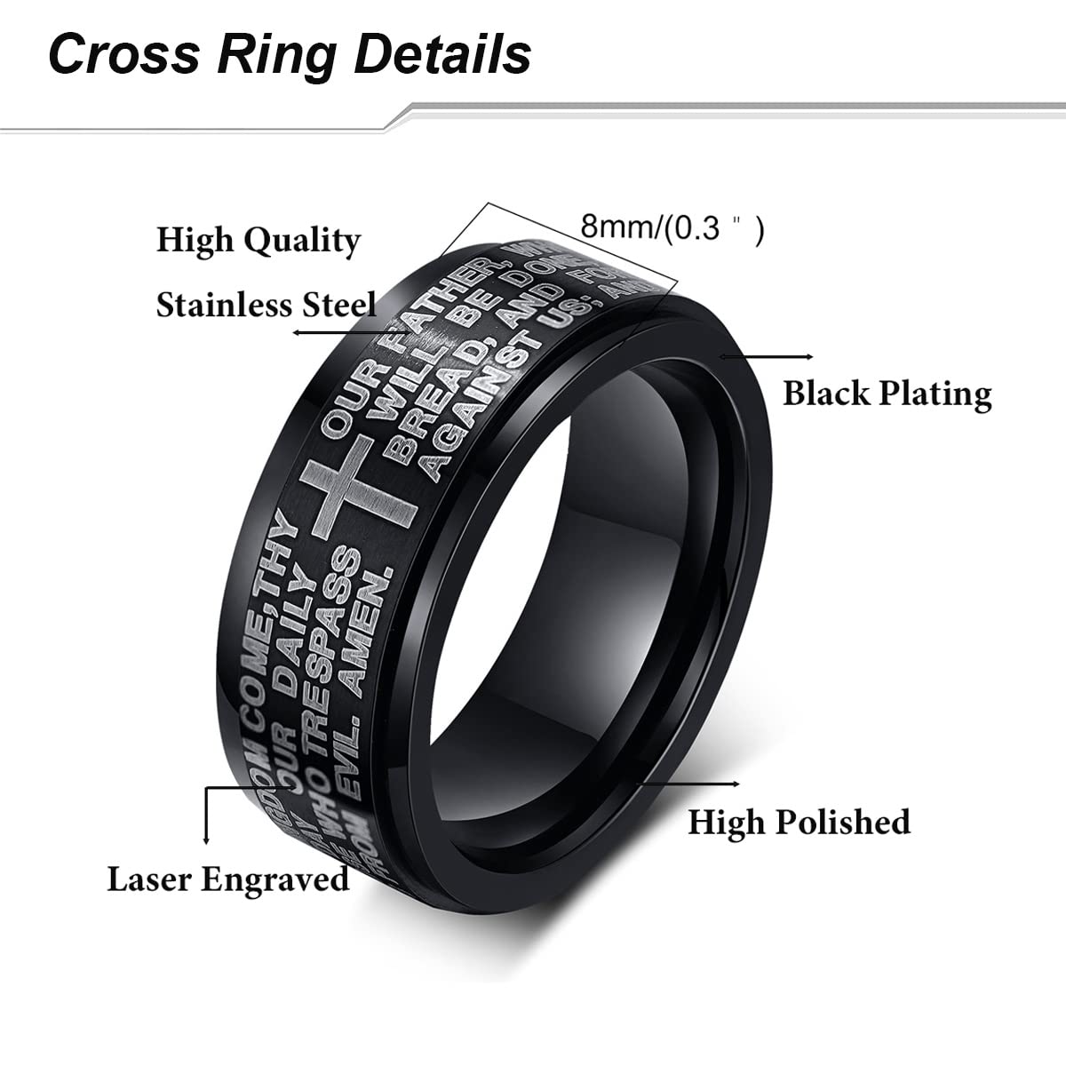 Snapklik.com : Yomlry Fidget Ring For Women & Men - Christian Lords ...