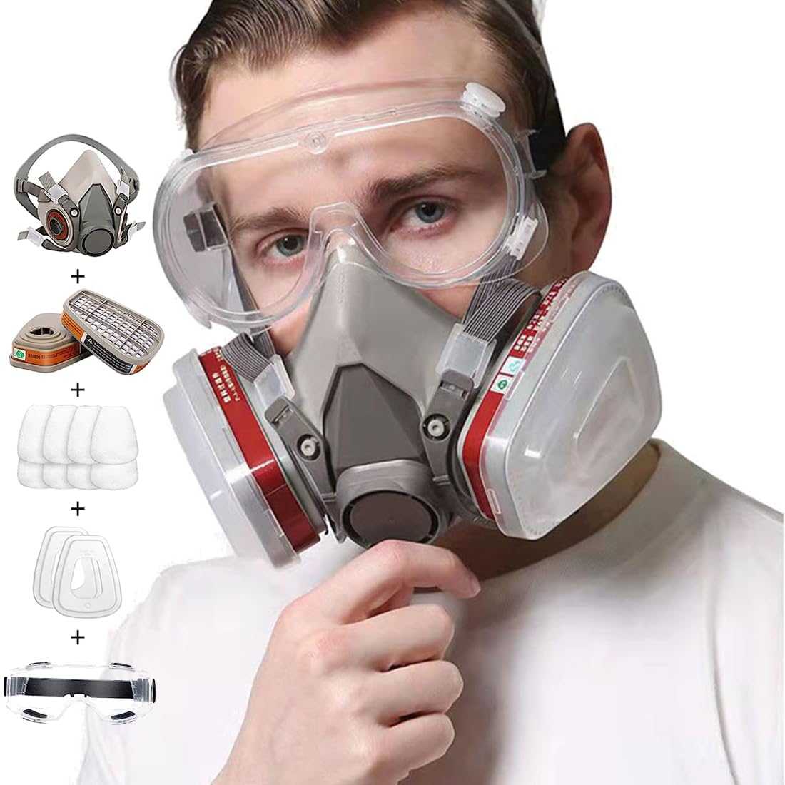 Reusable Respirators Half Facepiece Cover Chemical Respirator with ...