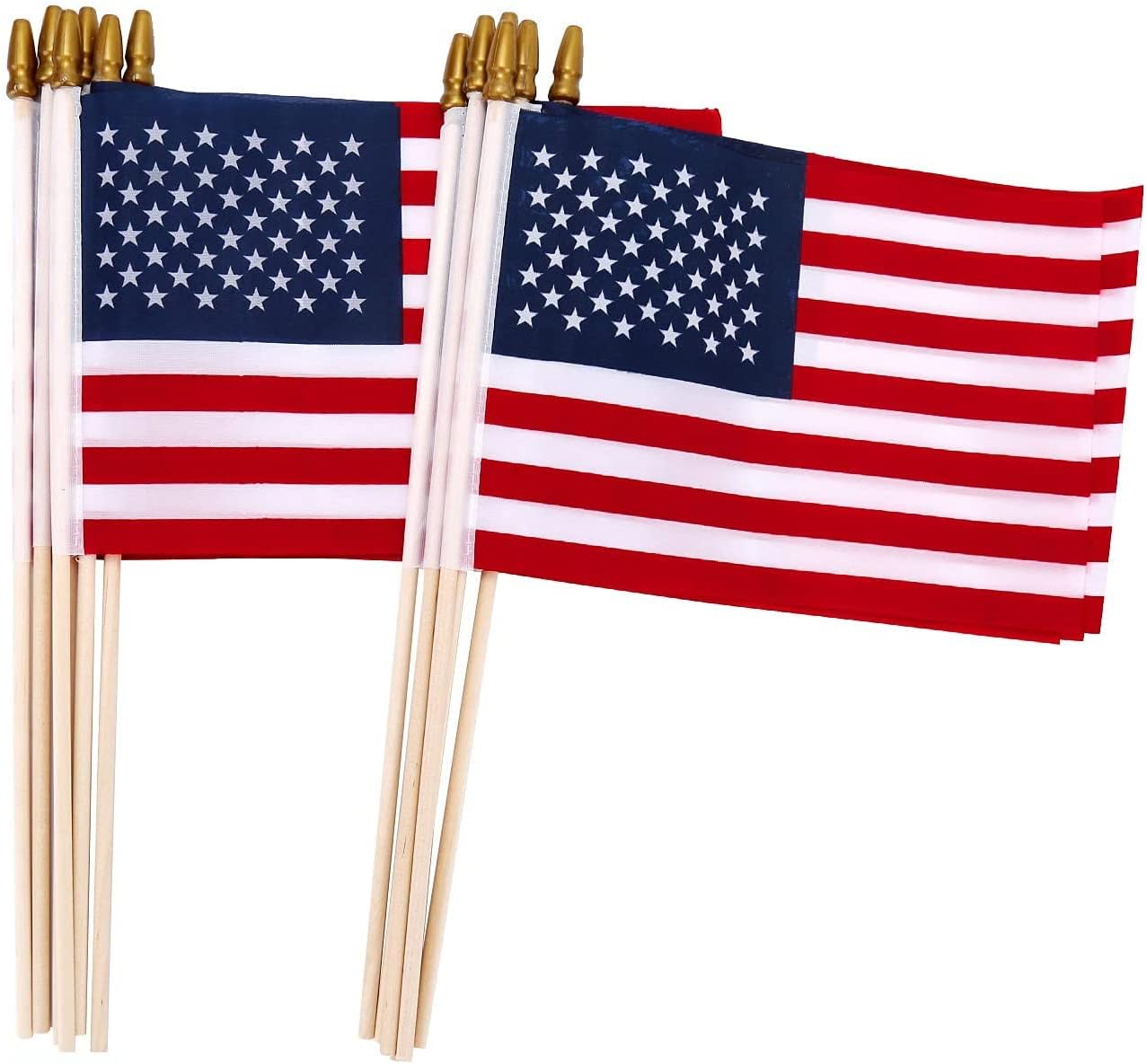 Amazon.com : 12 Pack Small American Flags on Stick, 5x8 Inch Small US ...