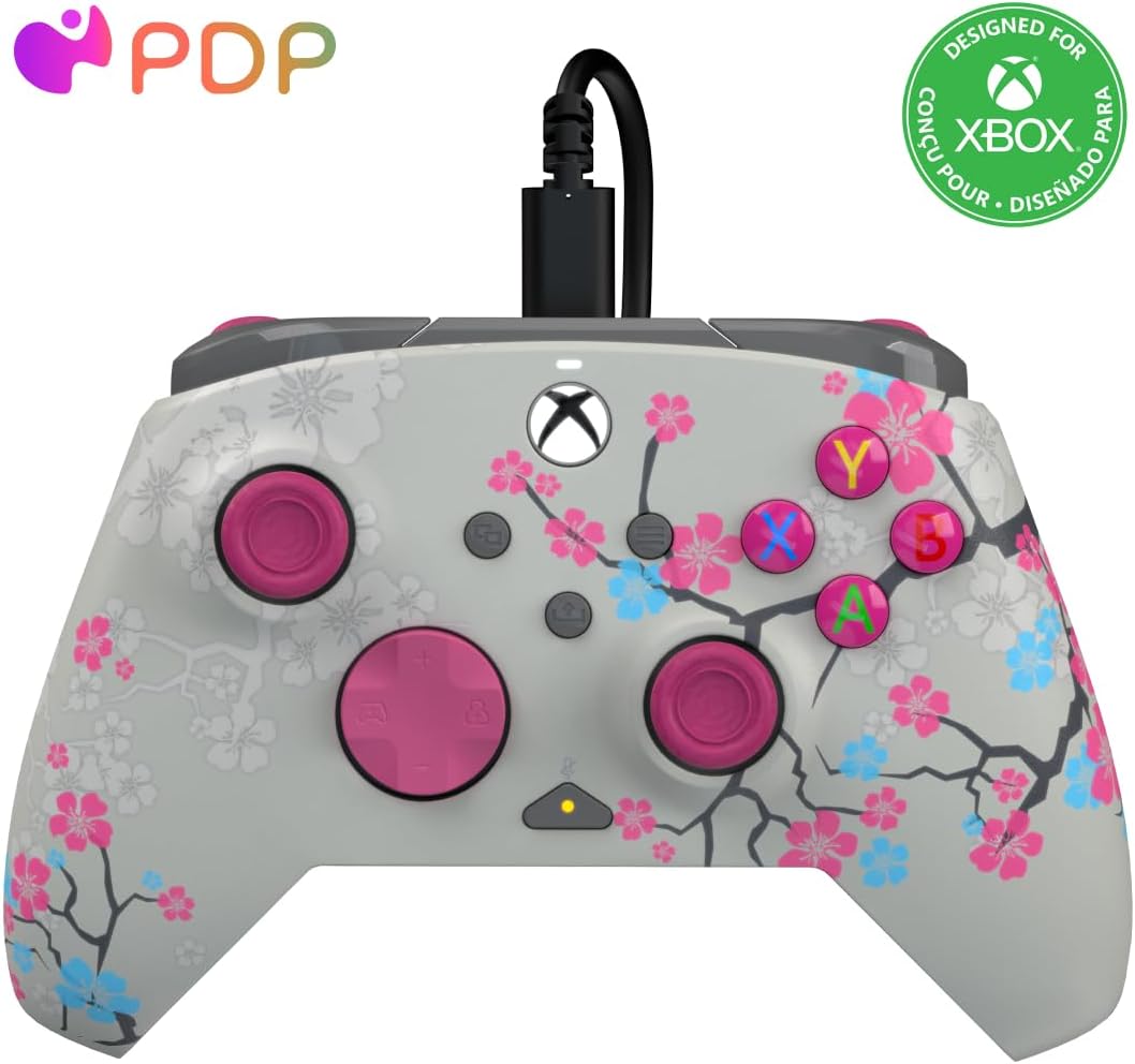 PDP REMATCH GLOW Advanced Wired Controller: Cherry Blossom For Xbox ...