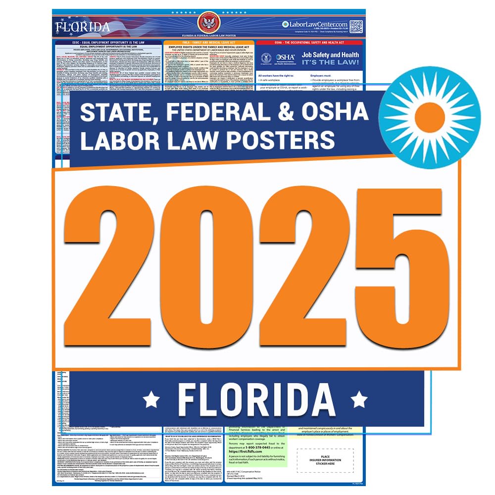 Amazon.com: 2025 Florida Labor Law Poster- State, Federal, OSHA ...