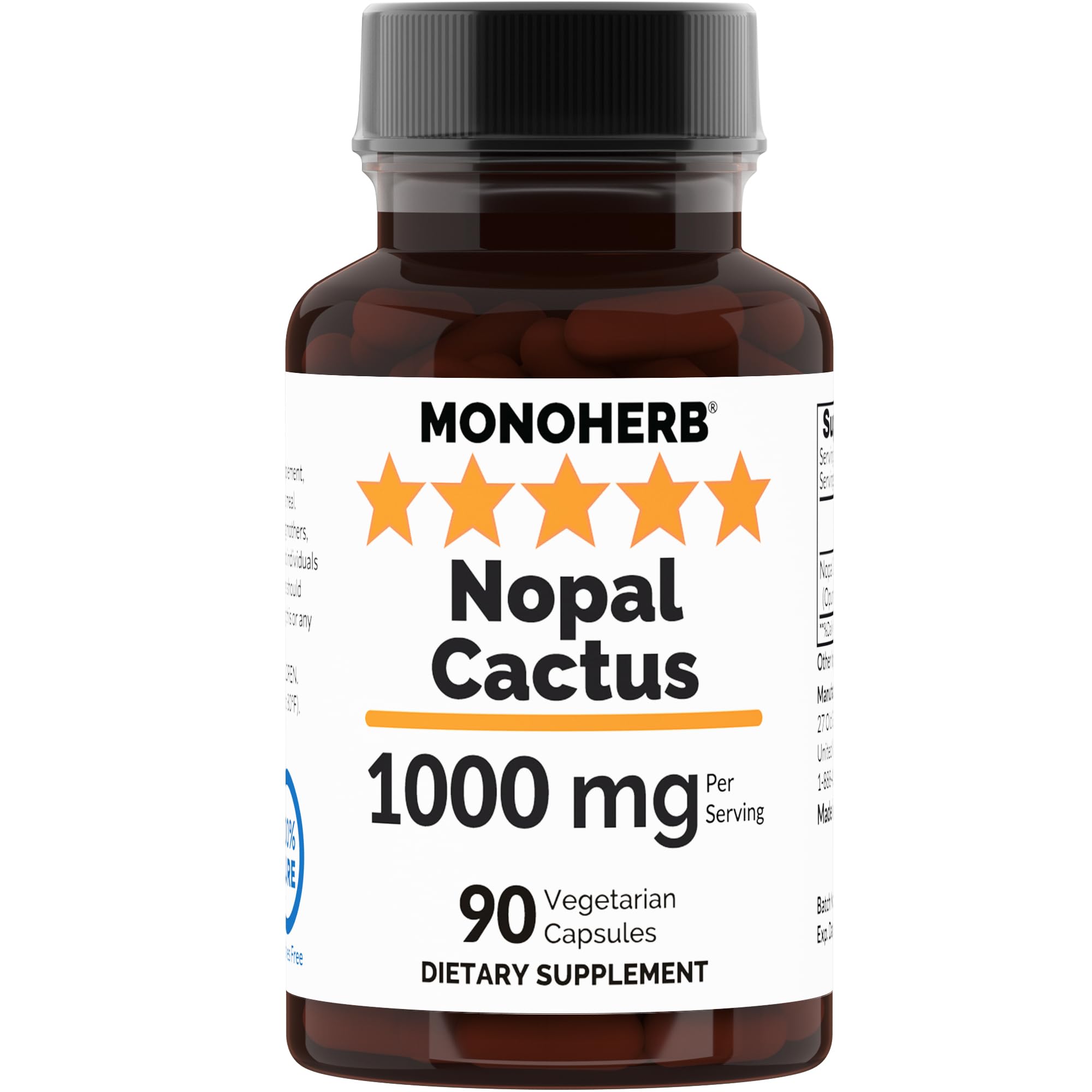 Amazon.com: MONOHERB Nopal Cactus 1000 mg - 90 Veg Capsules : Health ...