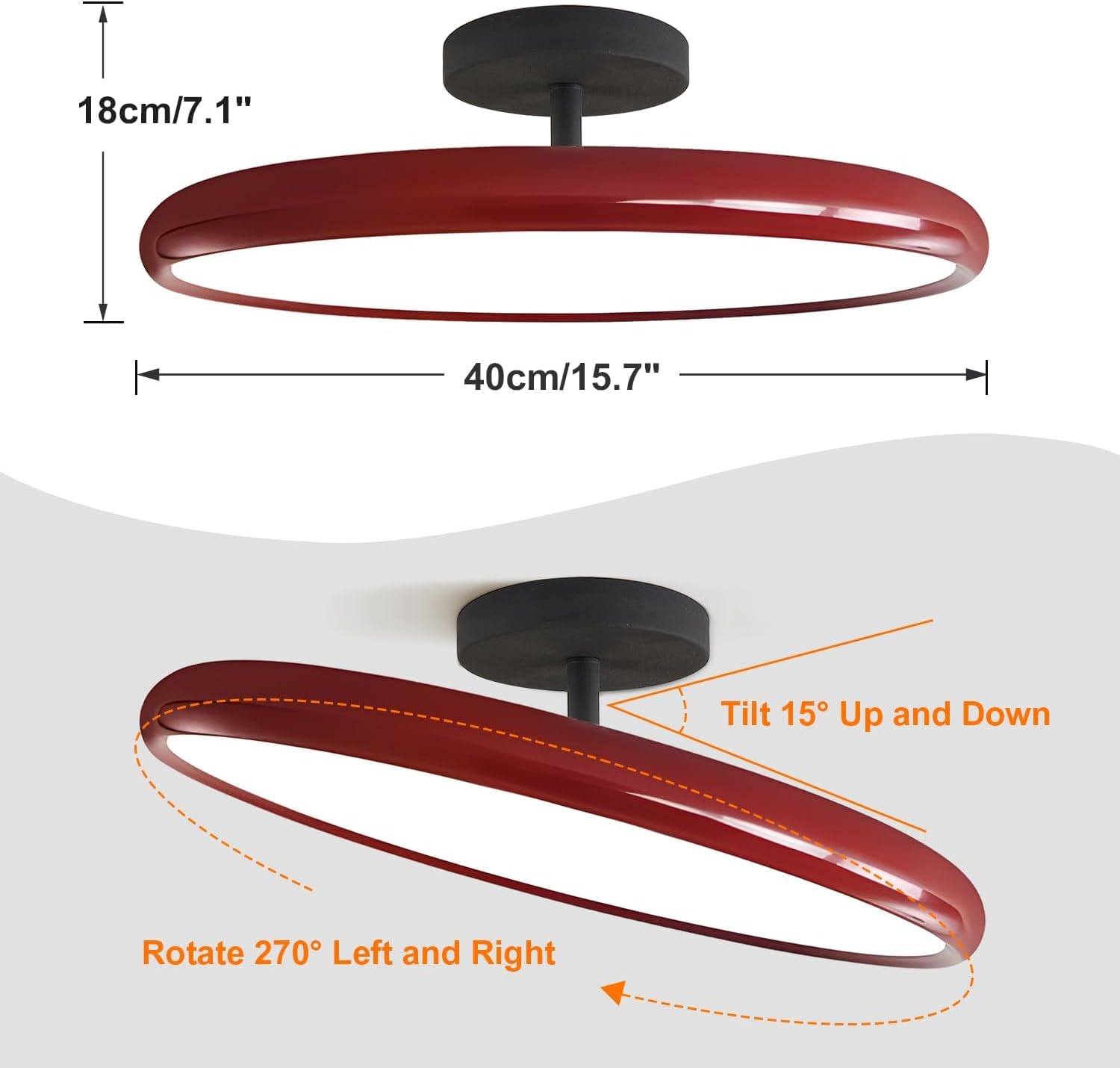 Snapklik.com : Lighting Modern Red Ceiling Light Fixture Large ...