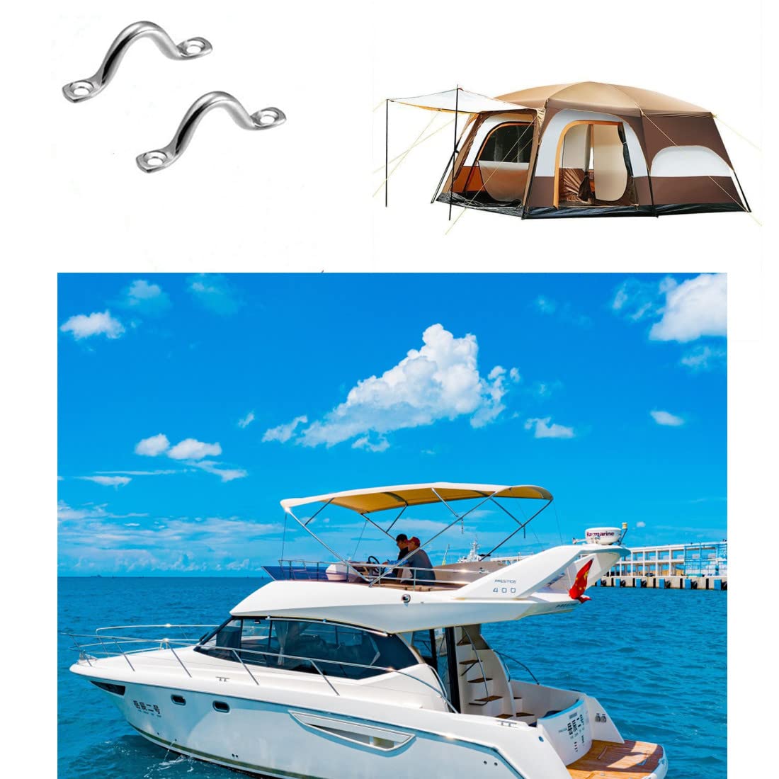 Canoe Anchor Watercraft Rigging Hardware 8 Pcs Stainless Steel 3/8 Pad ...