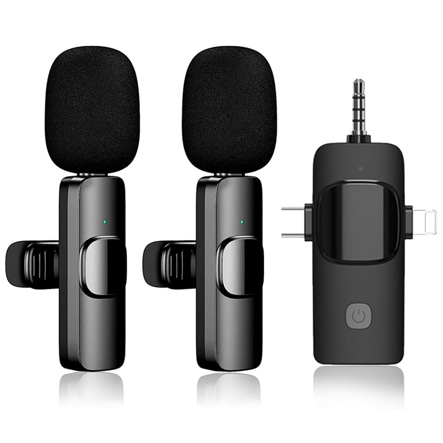 Yshnples 3 in 1 Wireless Lavalier Microphone for iPhone iPad, Android ...