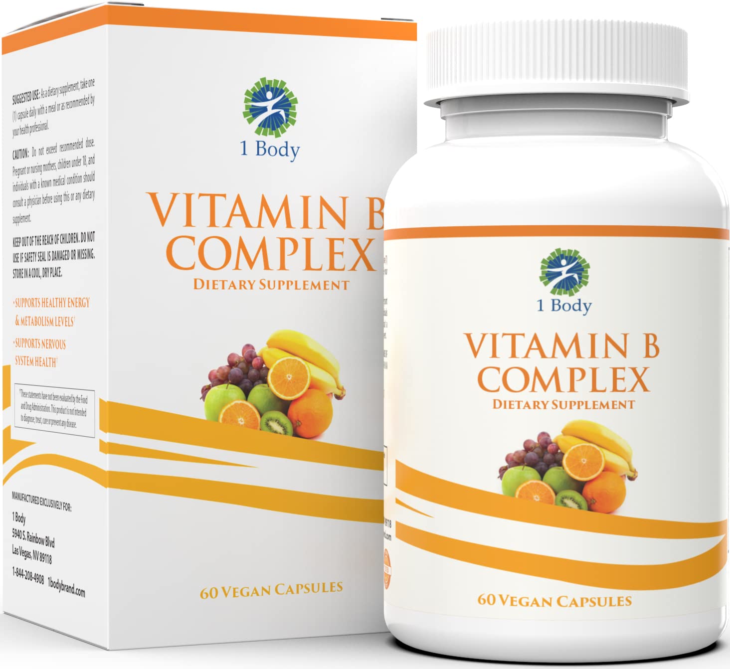 Vitamin B Complex 5-MTHF Folate with B1 B2 B5 B6 Methyl B12 Niacin ...