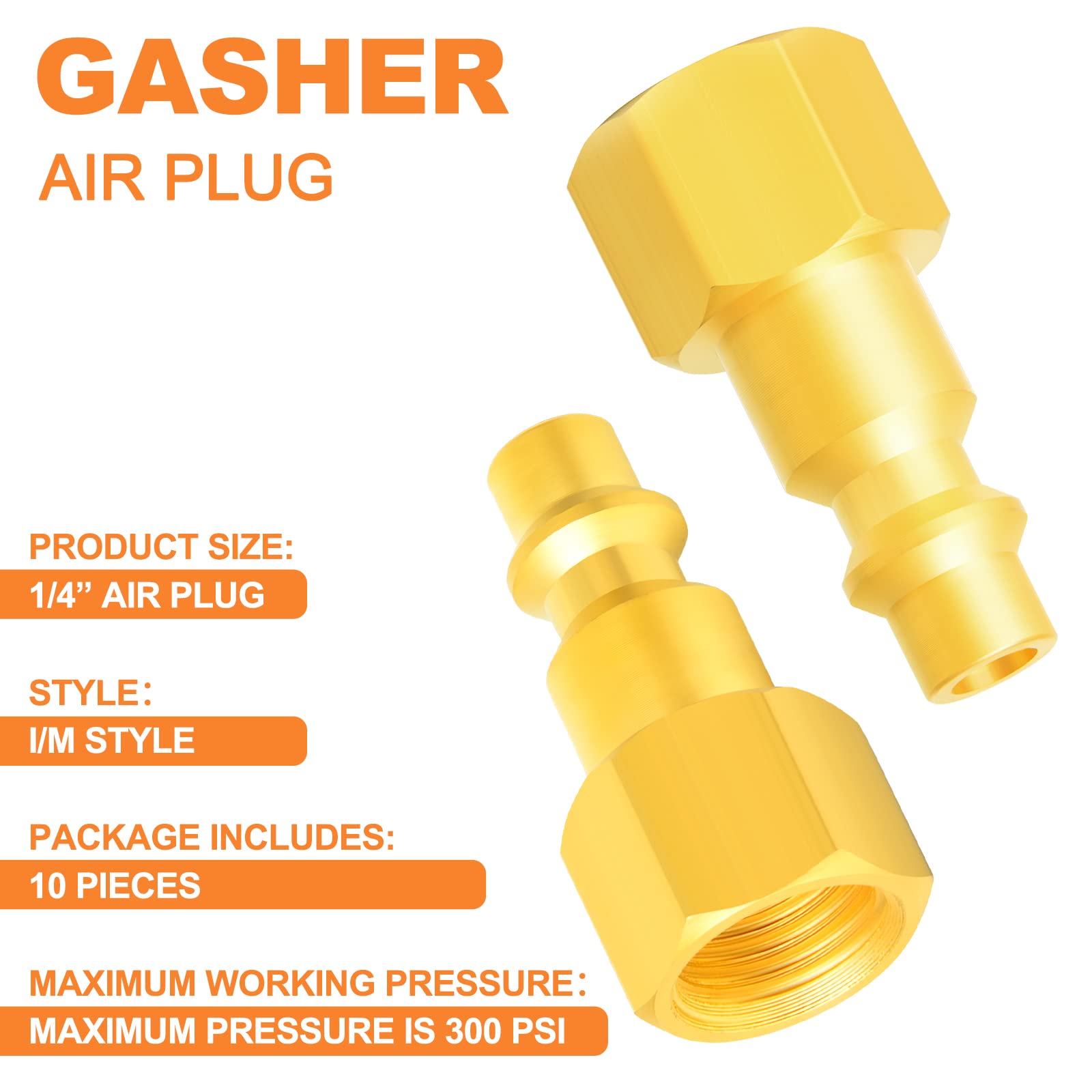 Snapklik.com : GASHER 1/4-Inch NPT Female Brass Industrial Air Plug ...