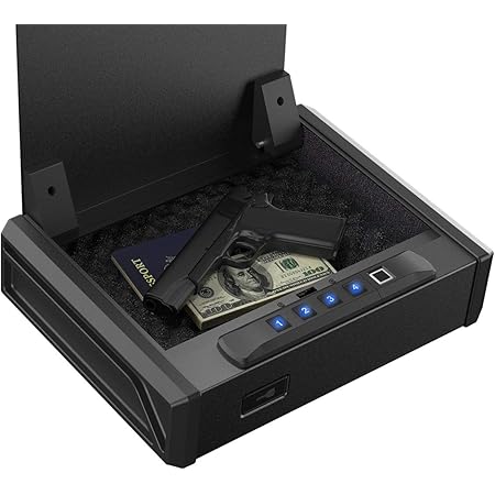 Amazon.com: Gun Safe Box Lock Biometric Pistol Vault Firearm Security ...