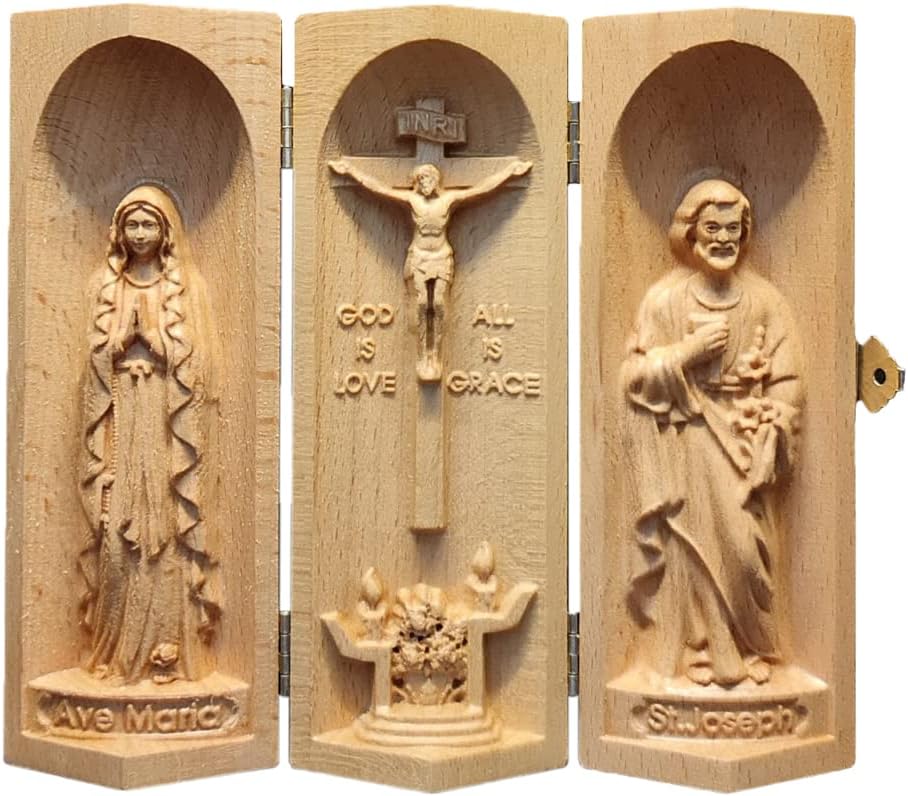Amazon.com: Statue of Jesus, Catholic Wooden Statue, Christ Figurines ...