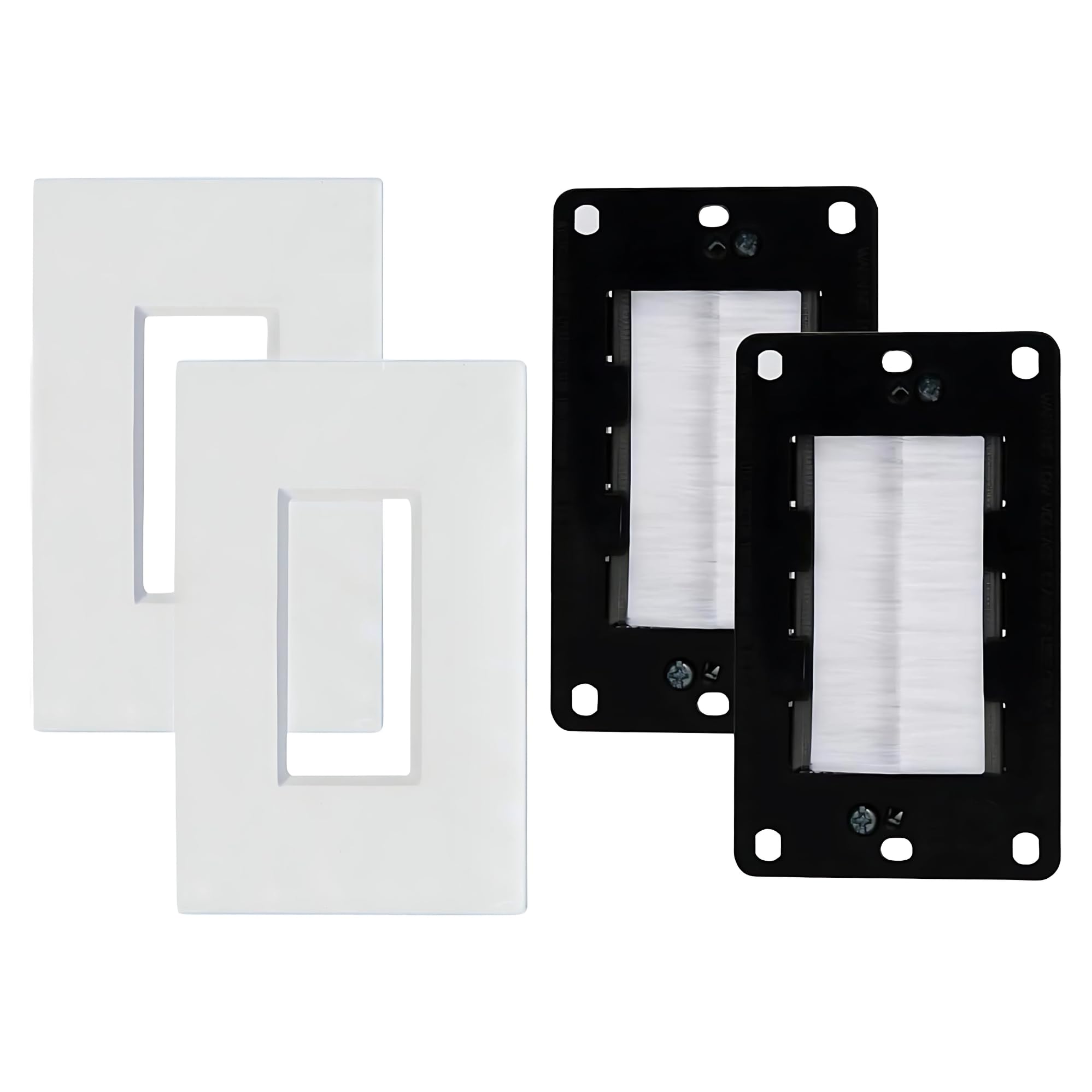 Snapklik.com : Set Of 2 Brush Wall Plate Cable Pass Through