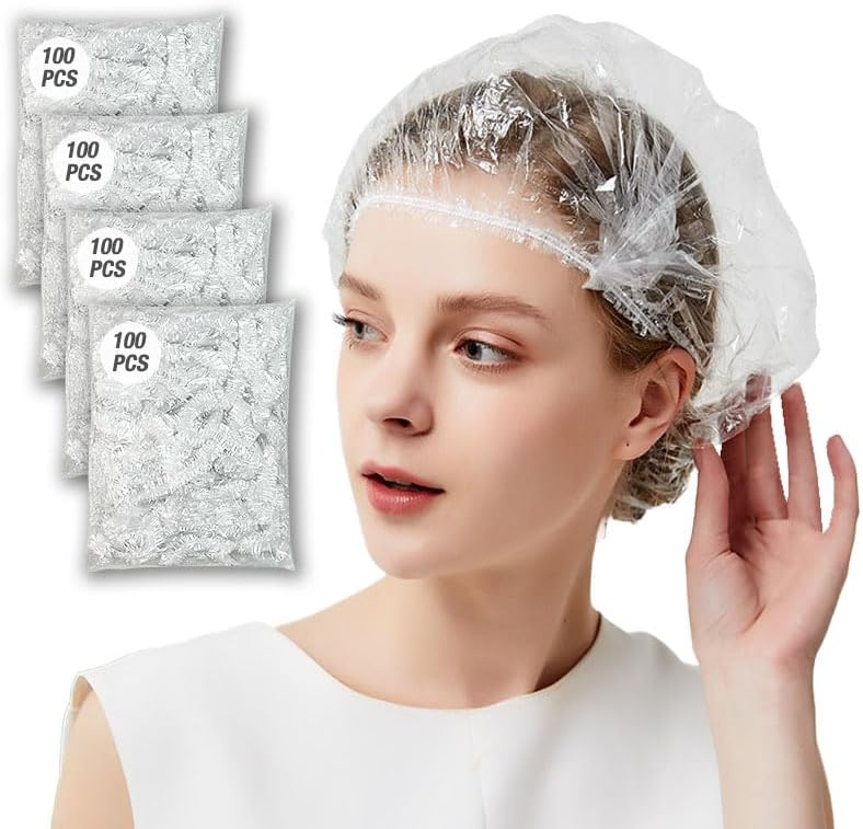 Amazon.com : Retisee 500 Pcs Disposable Shower Caps Bulk 18.2" Plastic ...