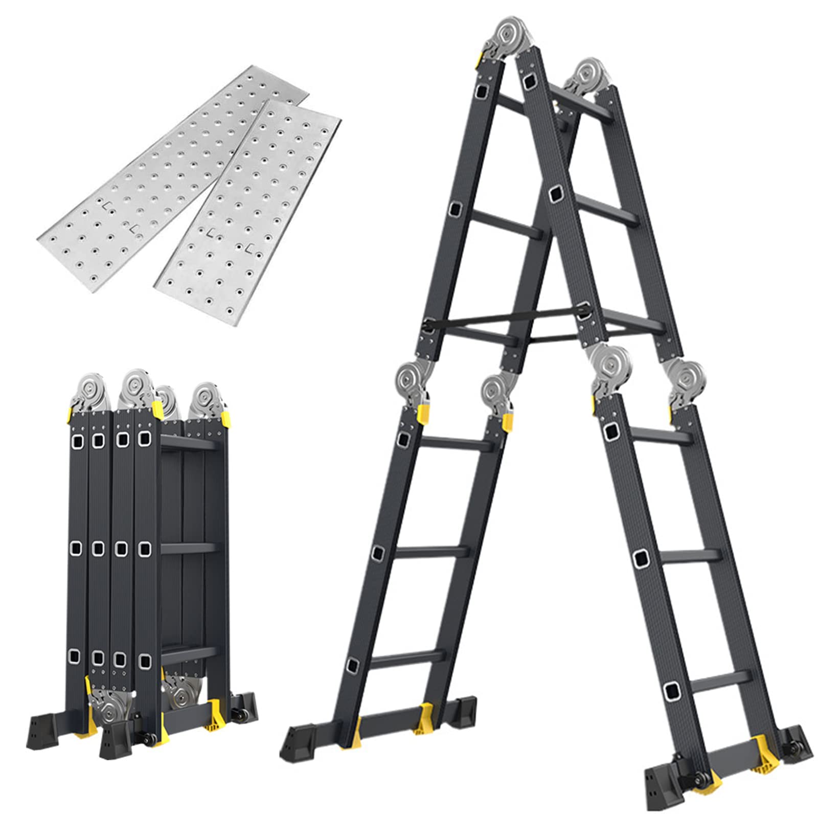 Buy Folding Ladder Multi-Purpose Aluminium Extension 7 in 1 Step Heavy ...