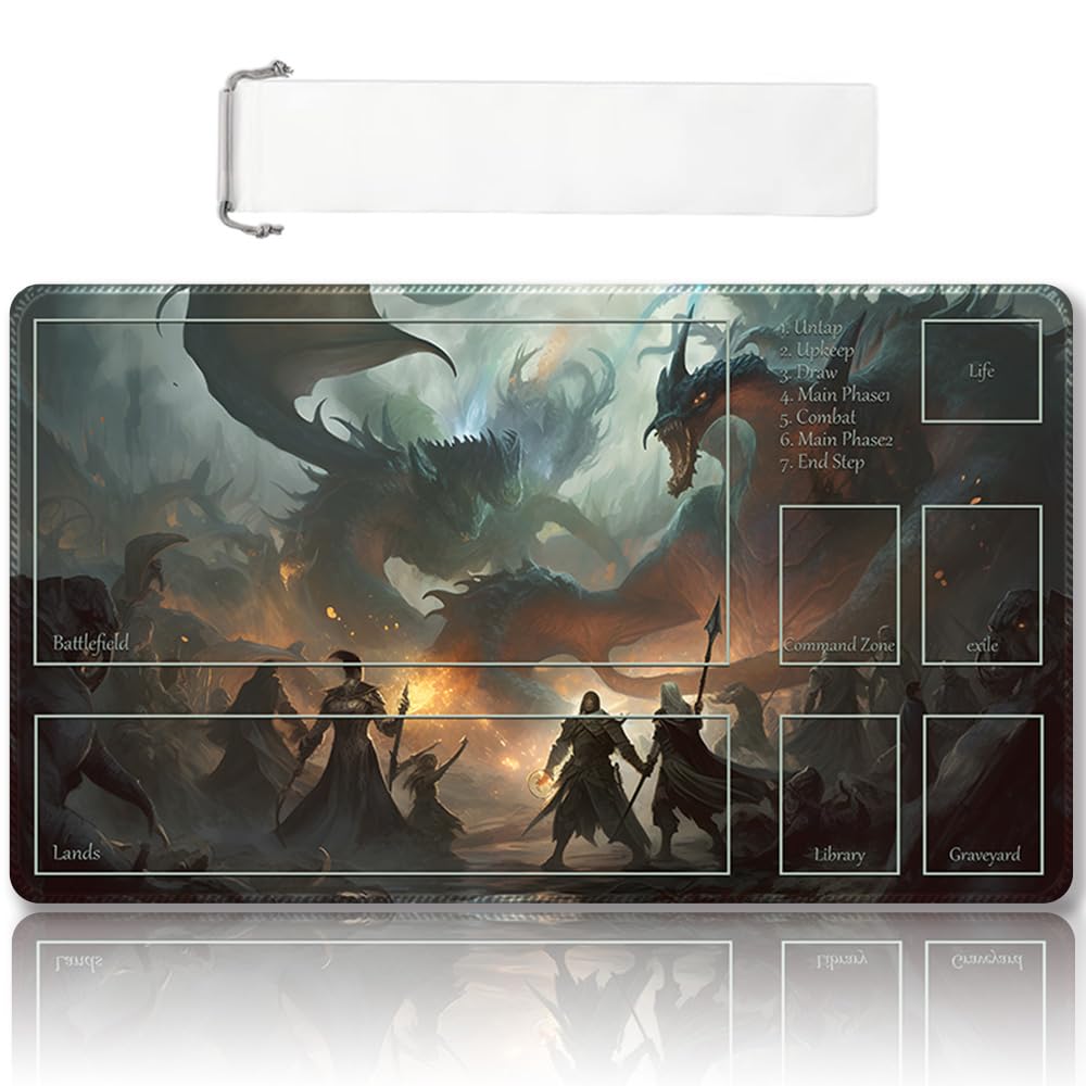 Amazon.com: Premium Stitched MTG Playmat with Zones and Non-Slip Rubber ...