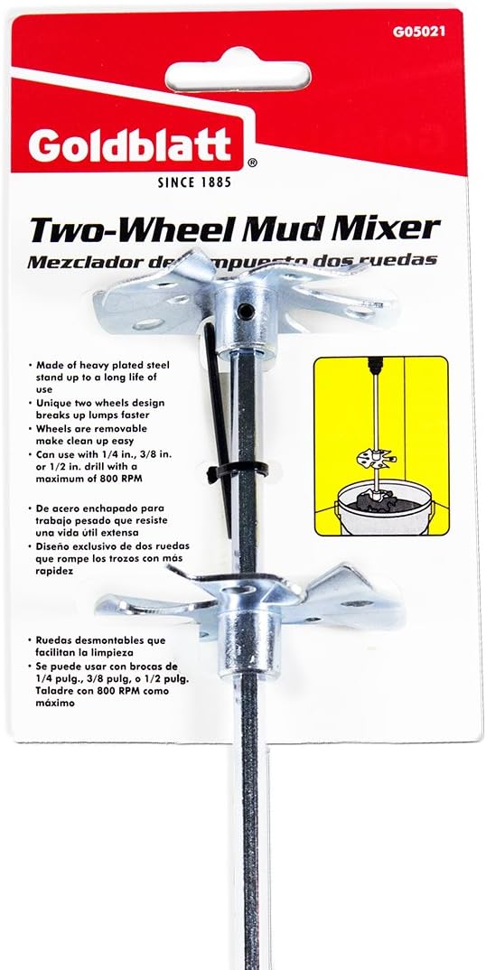 Amazon.com: Goldblatt G05021 1/4-in x 11-in Two Wheel Mud Mixer : Tools ...
