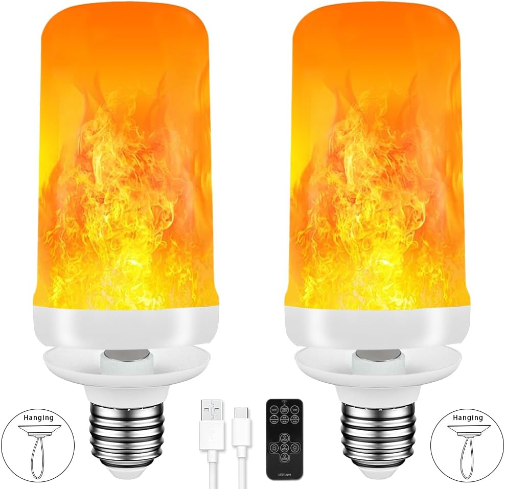 Best to Buy 3-Pack 7W LED Flame Bulb, Rechargeable Flame Light Bulb ...