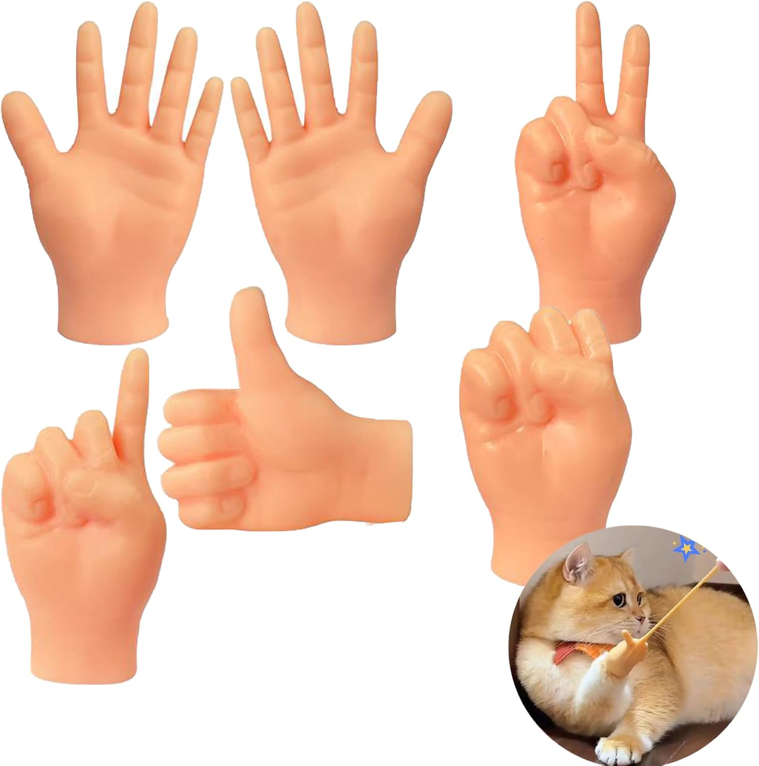 Amazon.com: CIXVOEMK Tiny Hands,Cat Interactive Small Fingers,High ...