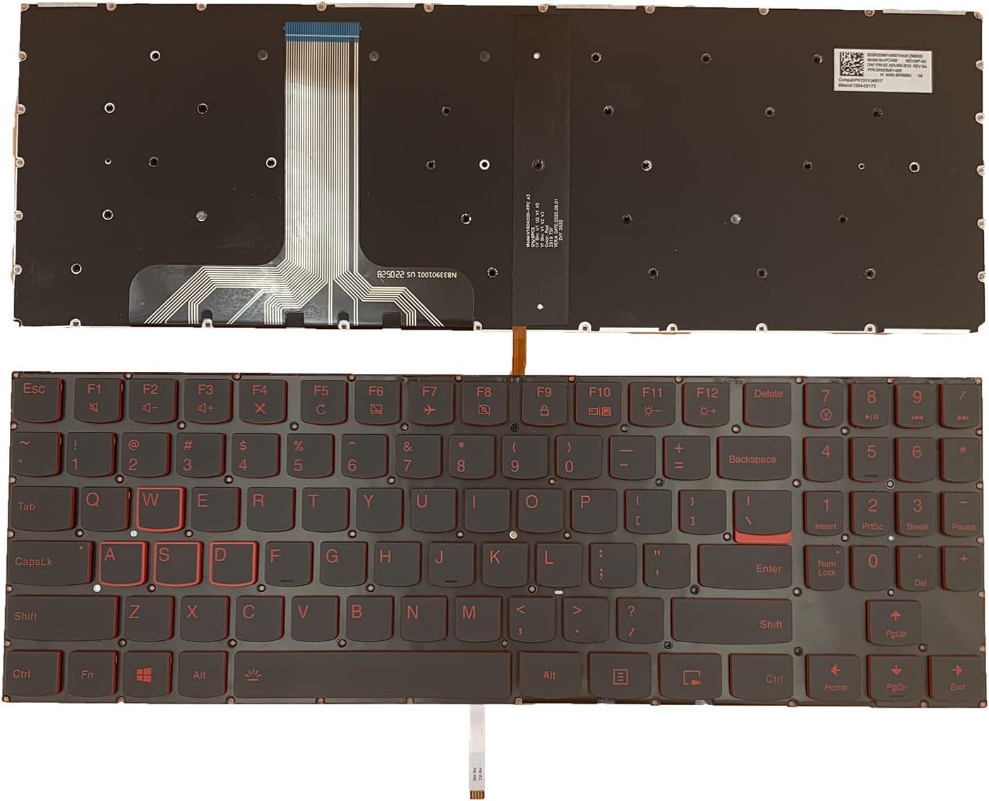 Amazon.com: Laptop Replacement US Layout Red Backlight Keyboard for ...