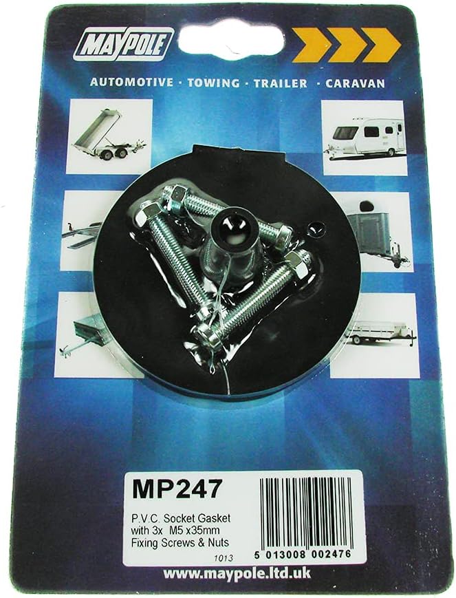 REAR GASKET SEAL FOR 7 PIN 12N TOWING SOCKET WITH MOUNTING BOLTS MP99B ...