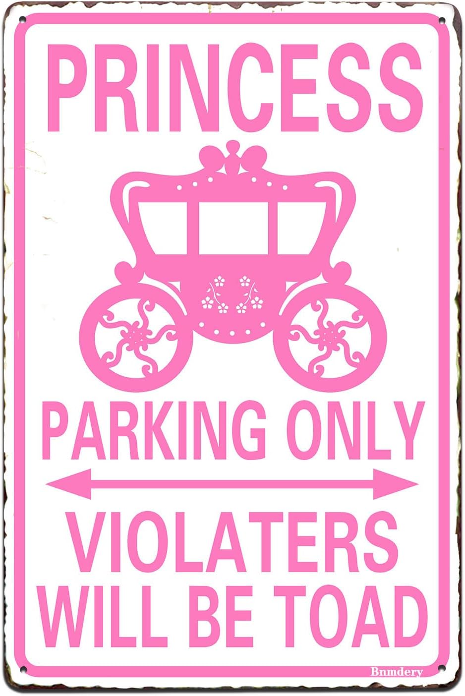 Amazon.com: Bnmdery Metal Sign - Princess Parking Only Retro Rustic ...