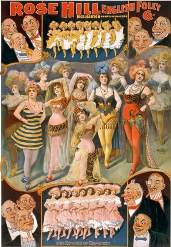 B42 Vintage 1900 Rose Hill English Folly Classic Burlesque Theatre Show ...