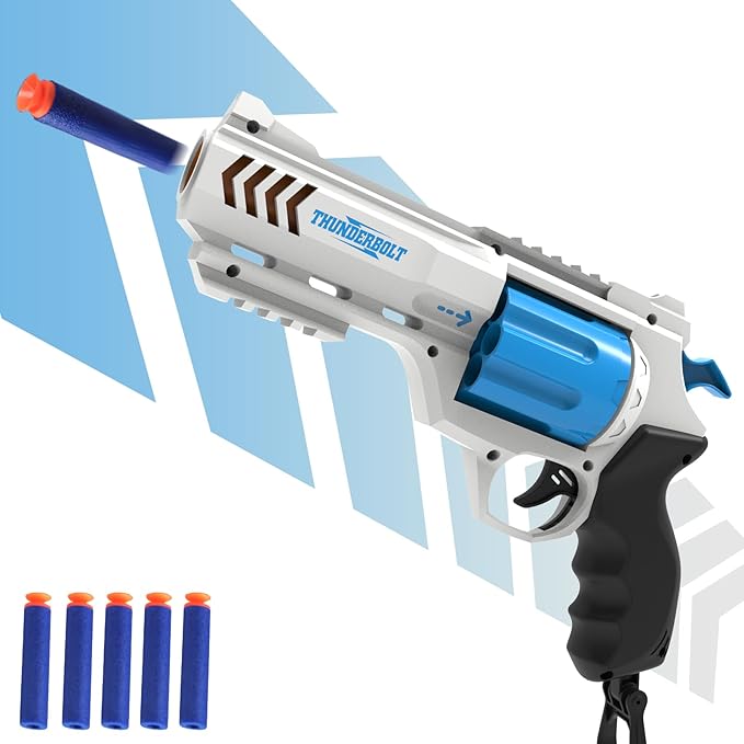 whatstem Foam Dart Blaster for Kids, Pull to Prime, 8-Dart Rotating ...