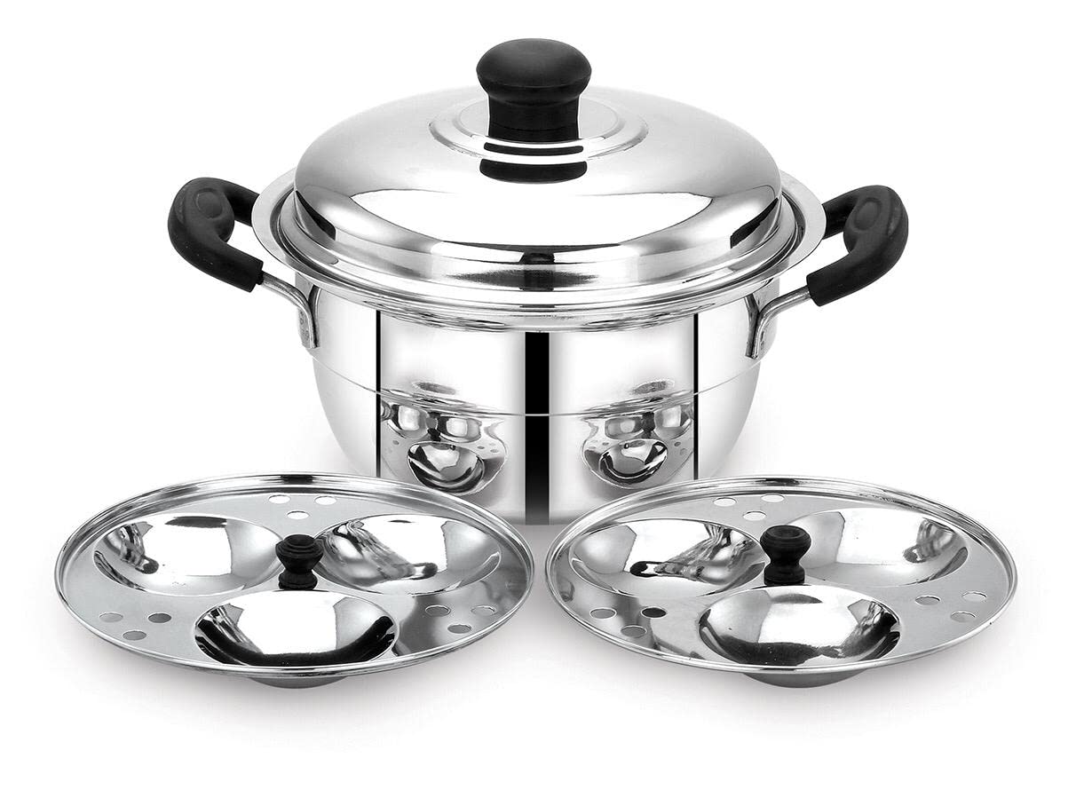 Buy Praylady Stainless Steel Idli Maker with 2 Idli Plates with 3 ...