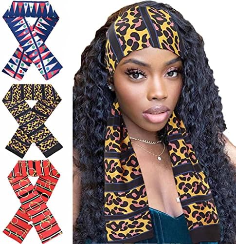 Amazon.com: Formery Edge Wrap Lay Edges Blue Leopard Long Satin Edge ...