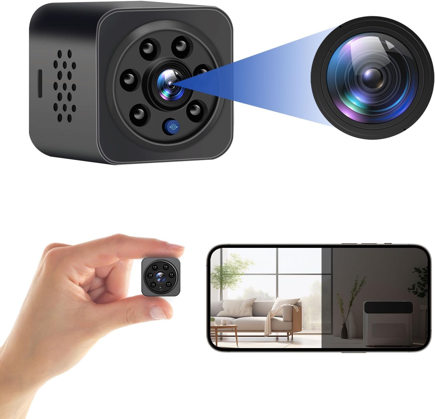 Mini Spy Camera - WiFi Wireless Hidden Cameras for Home Security, 1080P ...