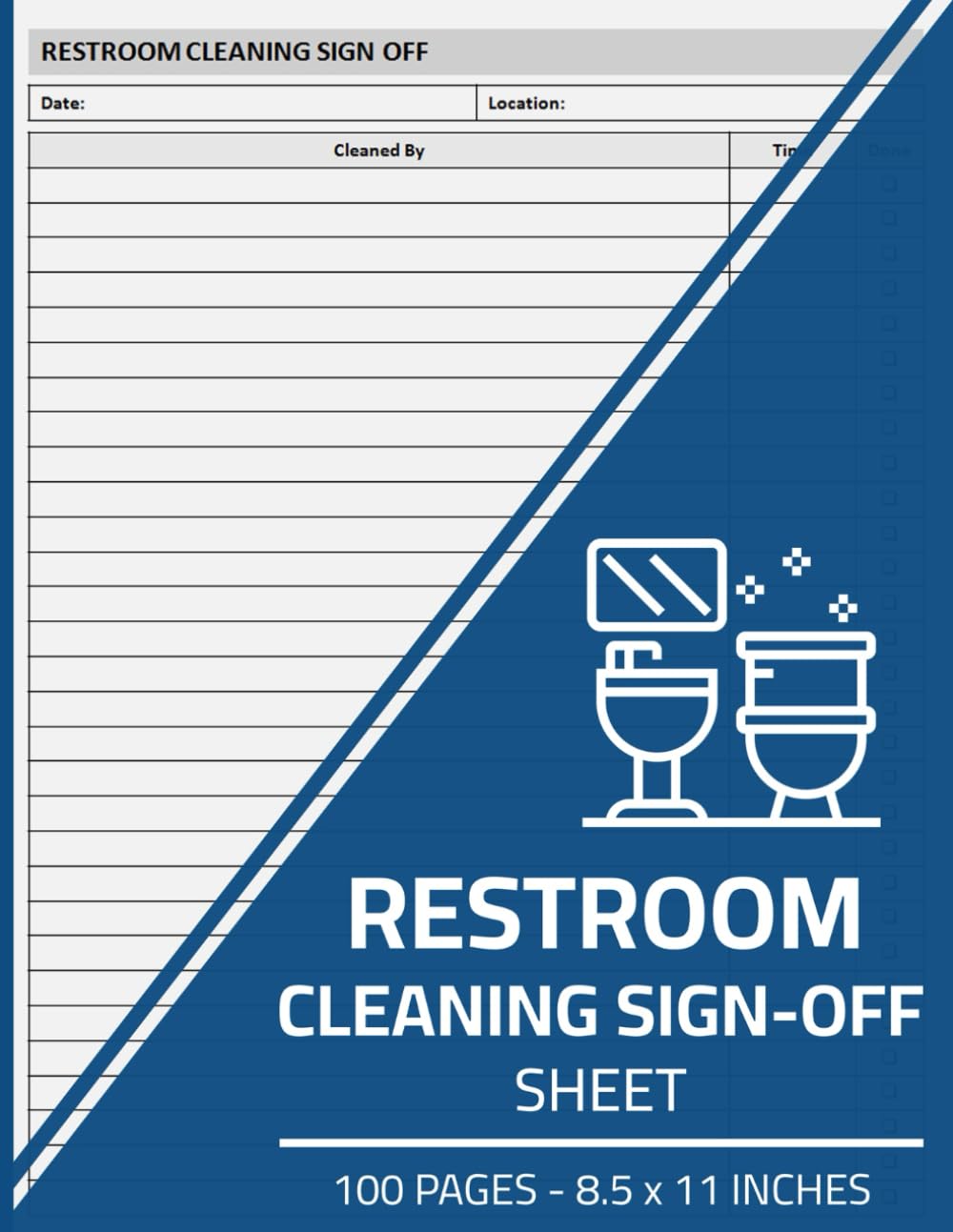 Restroom Cleaning Sign Off Sheet: Bathroom Cleanup Schedule for Offices ...