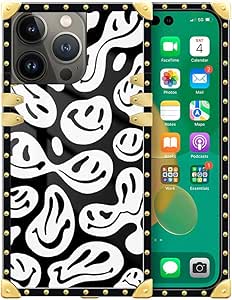 Amazon.com: DAIZAG Case Compatible with iPhone 15 Plus,B Black and White Smile Face Case Luxury ...
