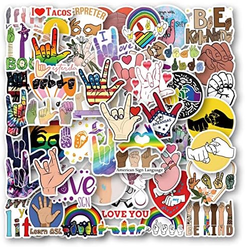 Amazon.com: 50 PCS ASL Stickers,American Sign Language Stickers,I Love ...
