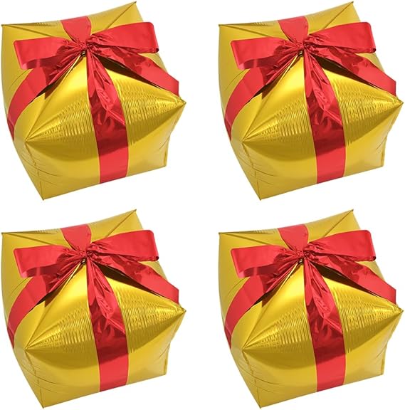 Amazon.com: Deermon Large 4 Piece Gold Christmas Square Shape Gift Box ...