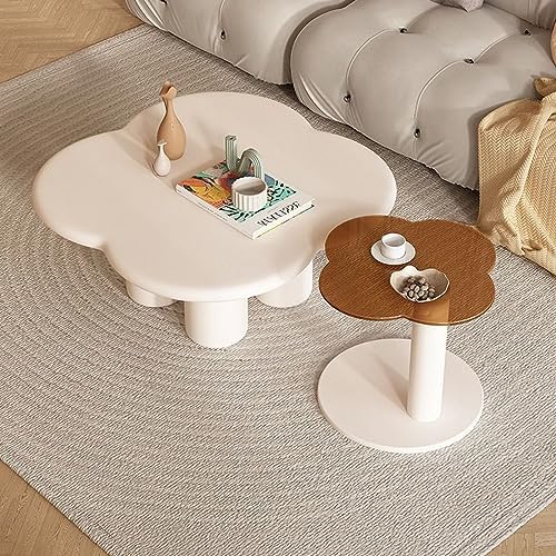 Amazon.com: HM&DX Petal Shape Coffee Table Set of 2, Irregular Coffee ...