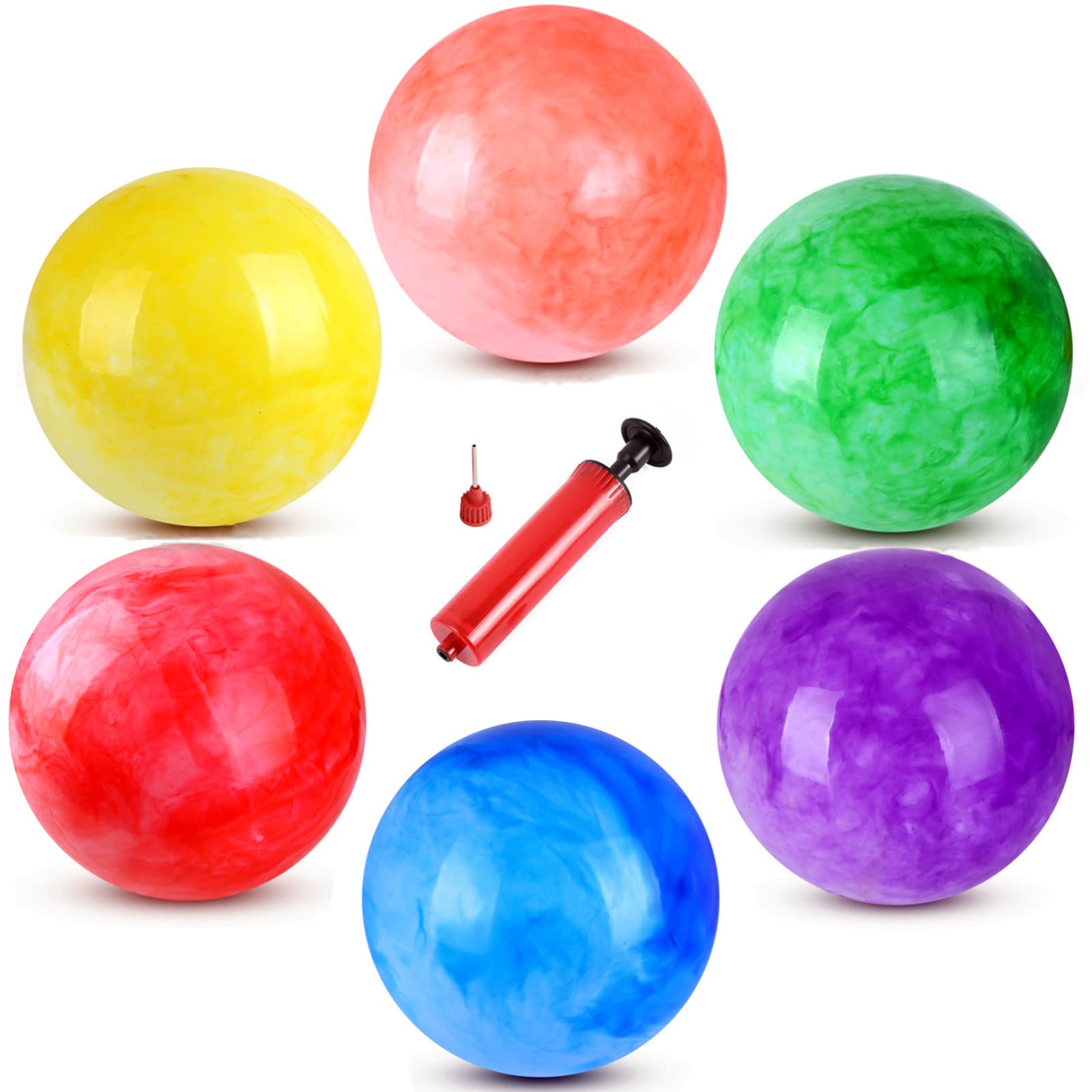 Snapklik.com : GCQJOQ 6 Pcs Marbleized Bouncy Balls - 9 Inch Inflatable ...