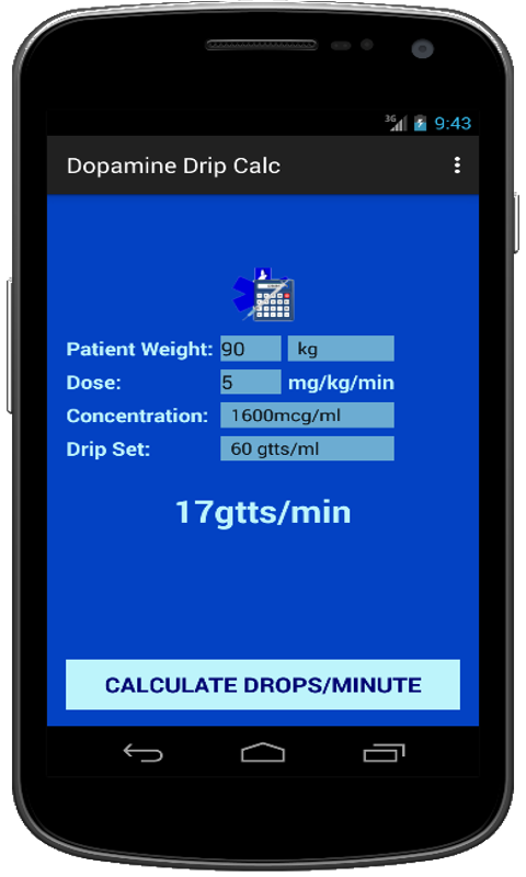 Paramedic Dopamine Calculator - App on Amazon Appstore