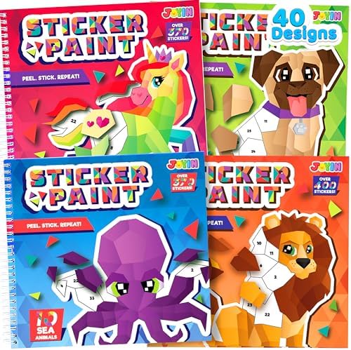 Amazon.com: JOYIN 4-Pack Crafts for Kids Sticker Painting Book Gift ...