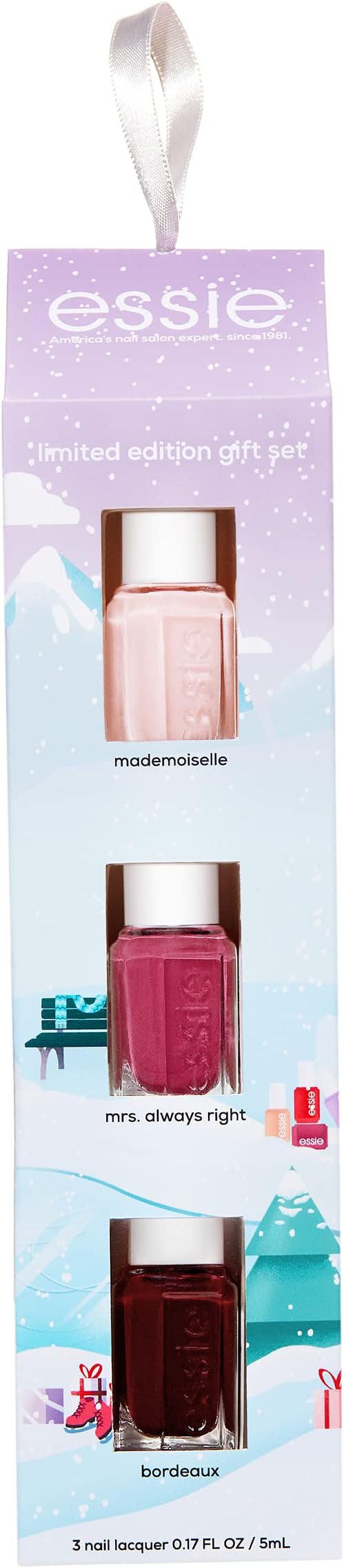 Amazon.com : essie Nail Polish, 8-Free Vegan, 4 Piece Holiday Nail ...